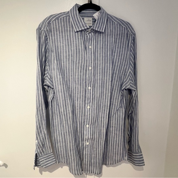 Todd Snyder | Shirts | Todd Snyder Blue And White Baker Stripe Linen ...
